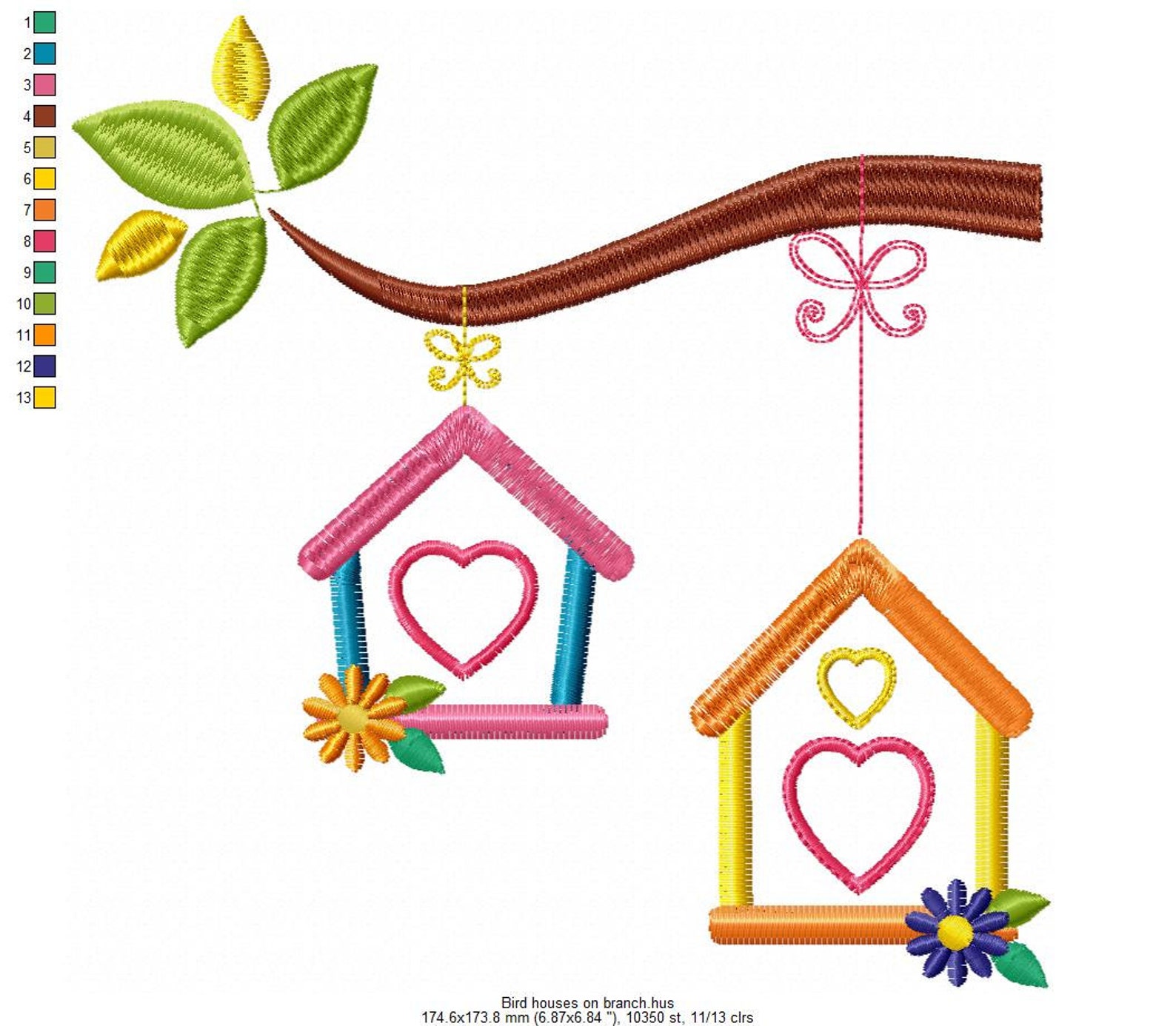 Two Machine Embroidery Designs Bird House Applique - Etsy