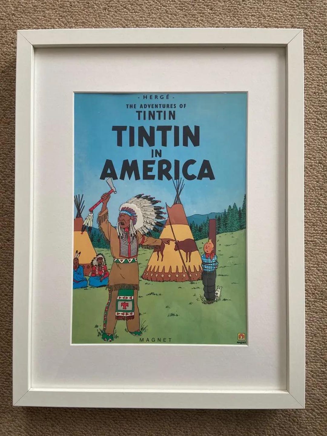 Tintin in America Wall Art Framed, Home Decor, Housewarming, Ideal ...