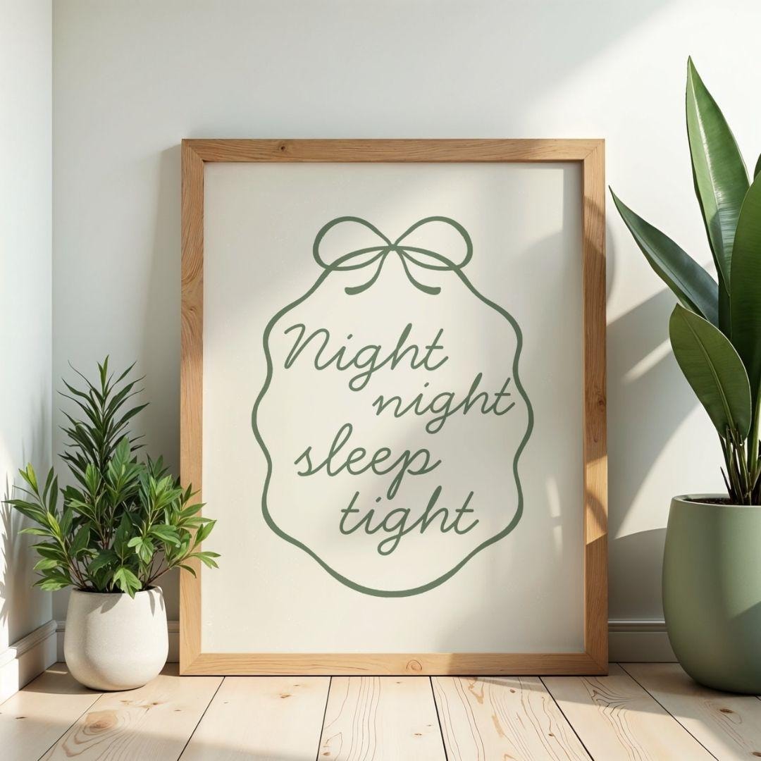 Night Night Sleep Tight Wall Art Print • Bedroom or Nursery Old ...