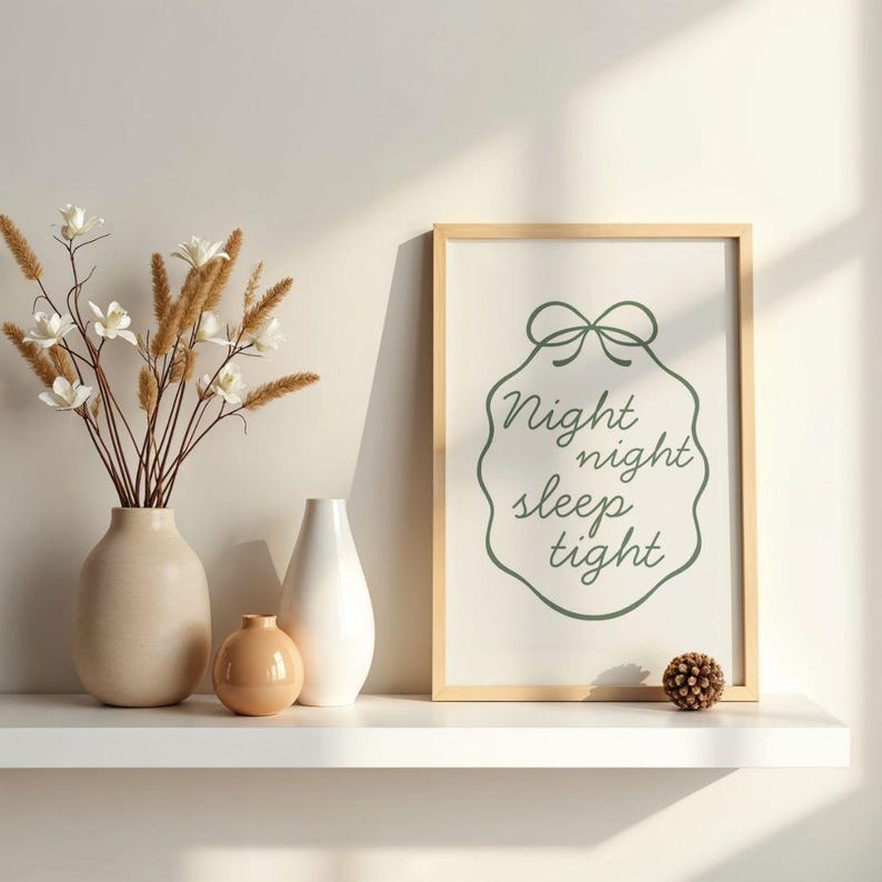 Night Night Sleep Tight Wall Art Print • Bedroom or Nursery Old ...