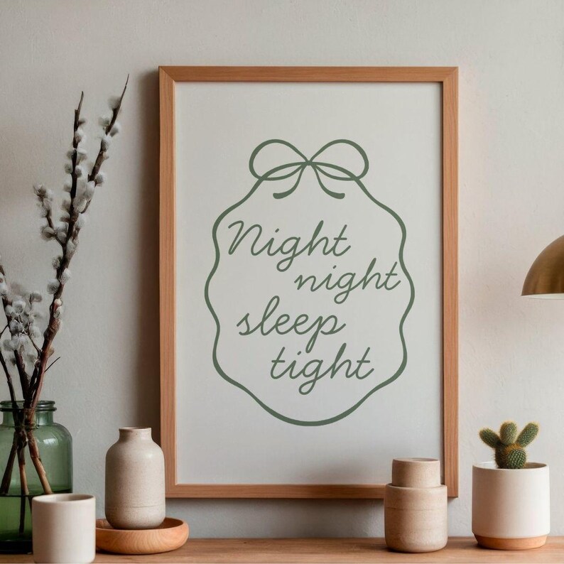 Night Night Sleep Tight Wall Art Print • Bedroom or Nursery Old ...