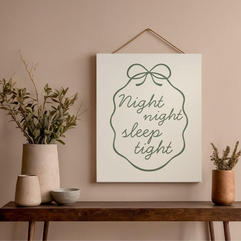 Night Night Sleep Tight Wall Art Print • Bedroom or Nursery Old ...