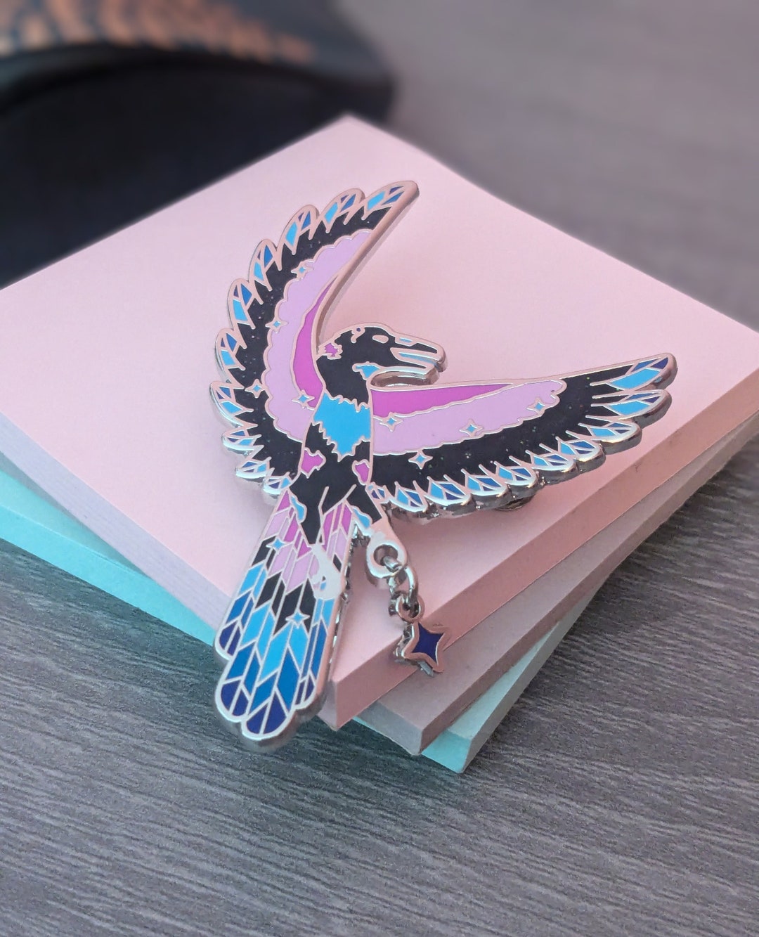 Cosmic Crow Hard Enamel Pin - Etsy