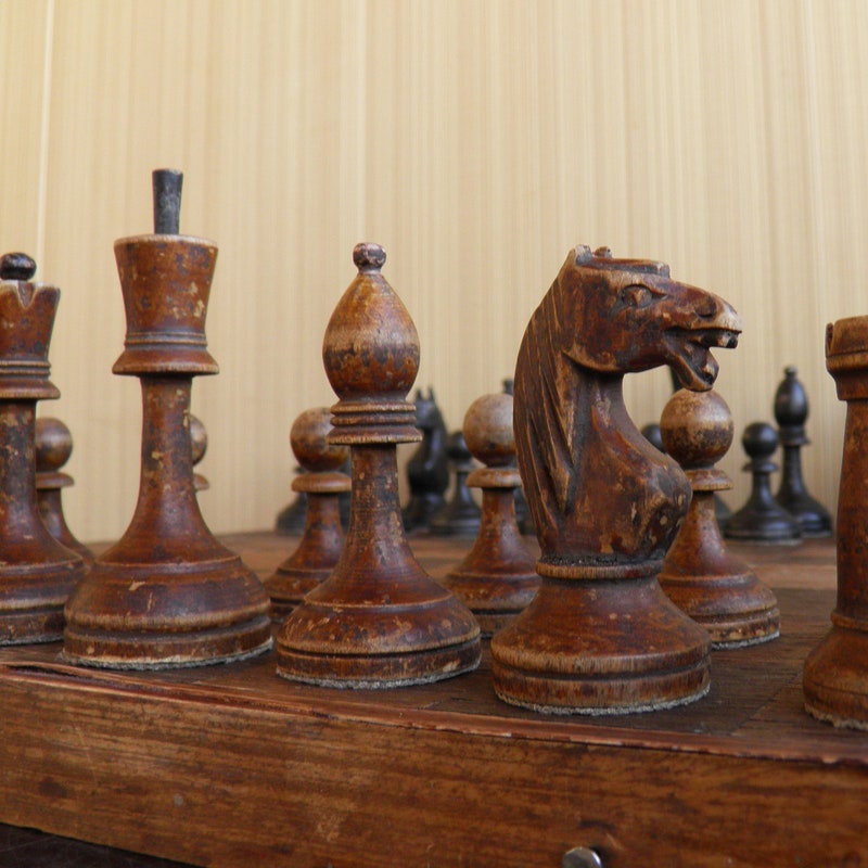 Antique Chess Set - Etsy