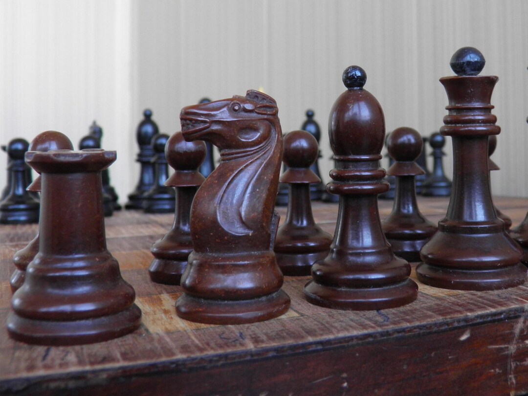 Vintage Soviet Very Rare Bakelite Chess Set From the 20s-30s. Vintage ...
