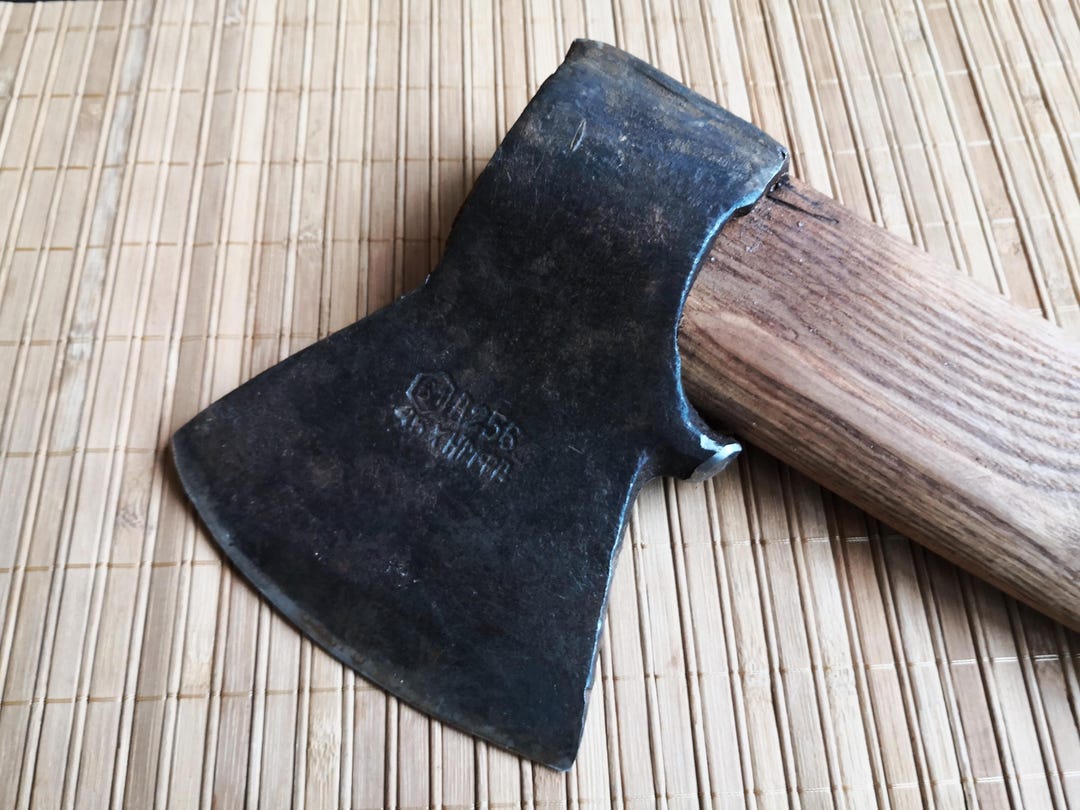 Old, Large, Forged, Ax 1956 Vintage Strong, Rare, Big Combat Ax ...
