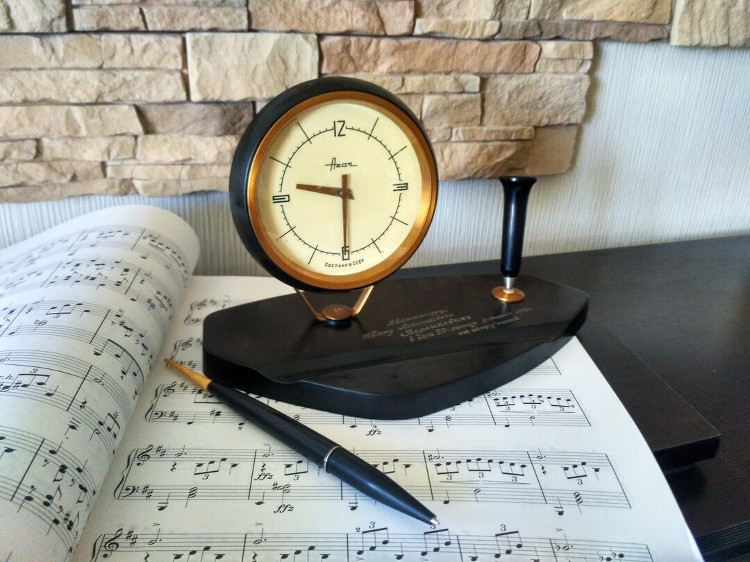 Vintage, Office Clock 1970s. Office Decor.vintage Desk Clock ...