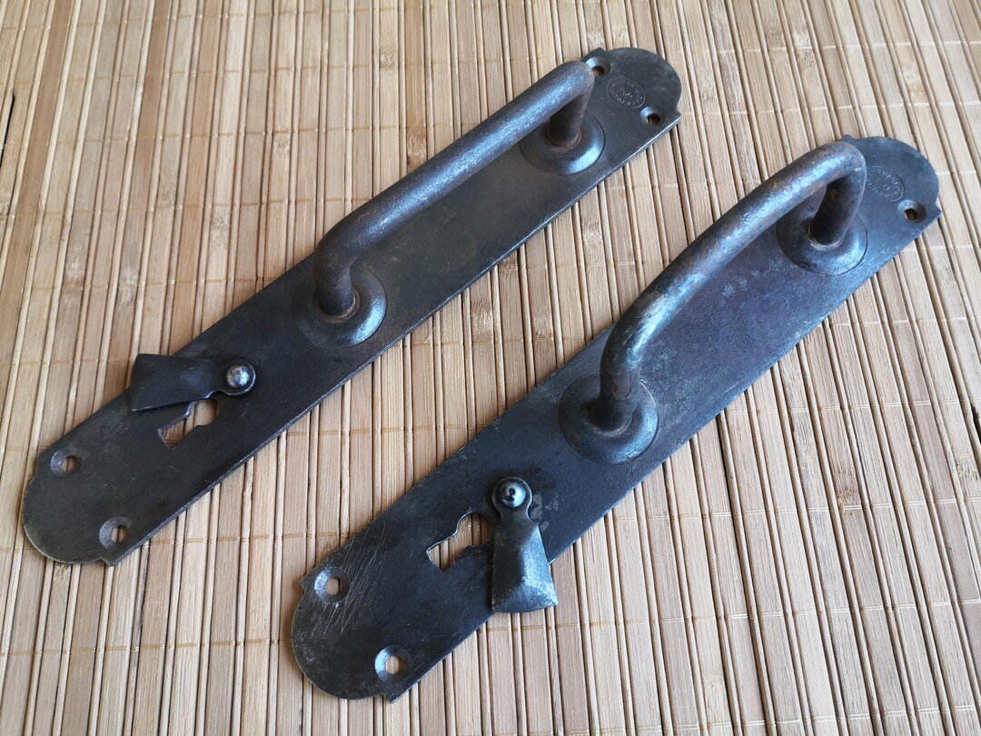 Two Old Big, Steel Door Handles. Vintage, Rusty Door Handles. Old Steel ...