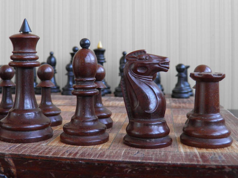 Vintage Soviet Very Rare Bakelite Chess Set From the 20s-30s. Vintage ...