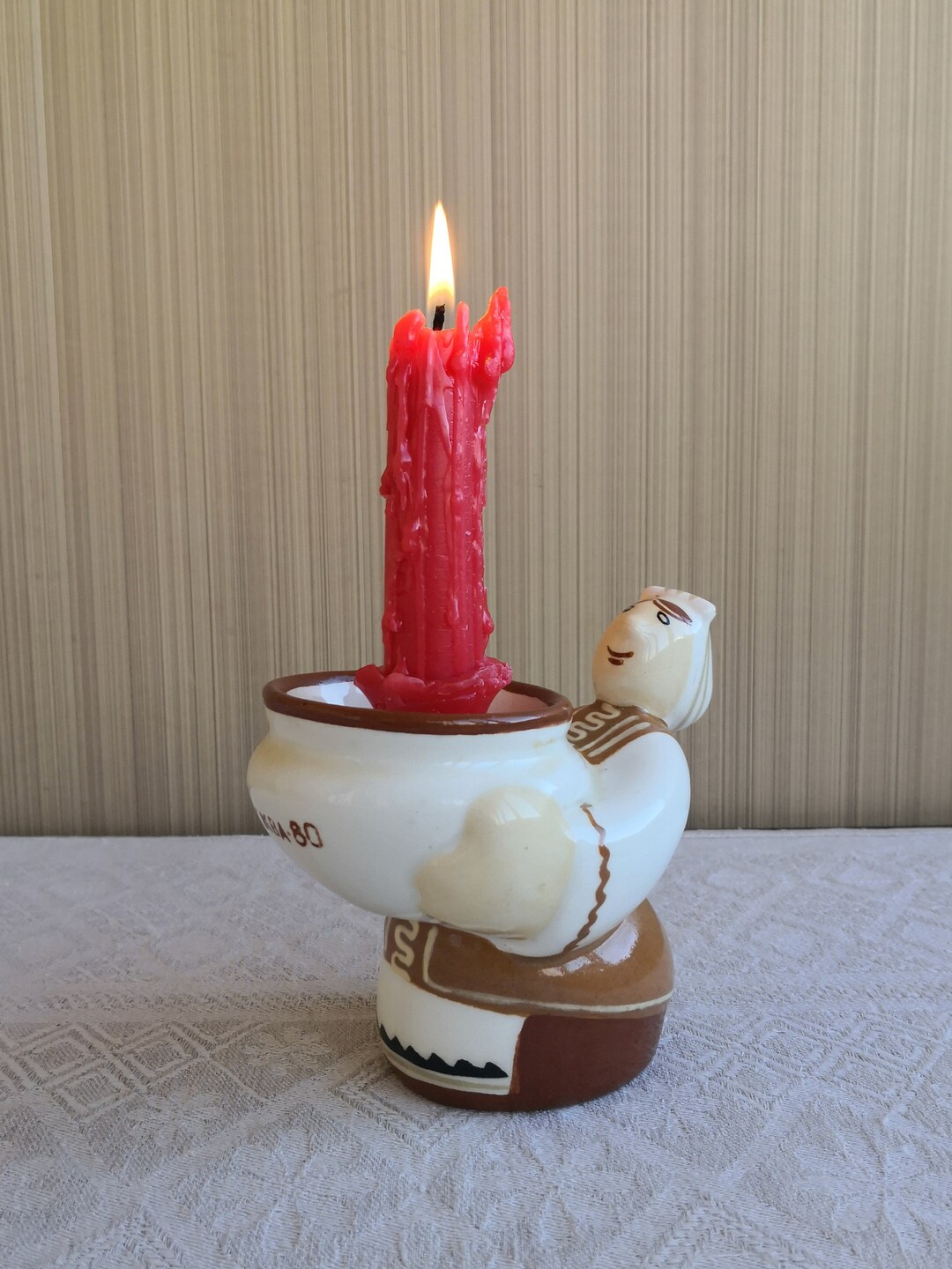 Vintage, Porcelain Candlestick, Salt Shaker. Ceramic Candlestick in ...