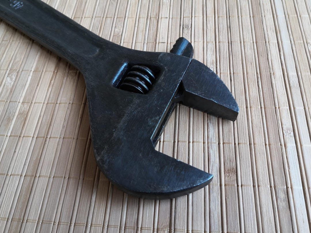 Vintage, Big Soviet Adjustable Wrench, Old Hand Tool 60-70s. USSR Adjustable Wrench. Vintage ...