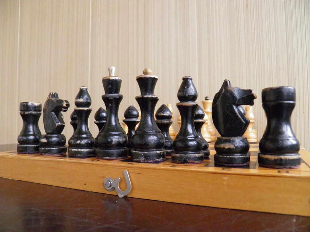 Chess. Soviet Chess Set of 70-80s, Wooden Chessboard With Wooden Pieces ...
