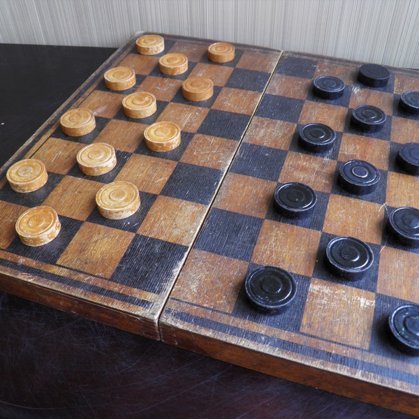 Checkers Board Game - Etsy