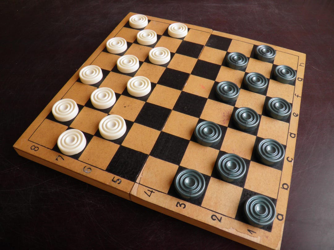 Vintage Checkers. Vintage Soviet Carbolite Checkers and Wooden Board ...