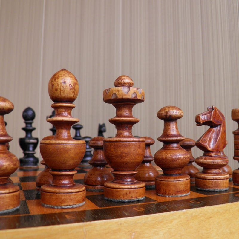 Antique Chess Set - Etsy