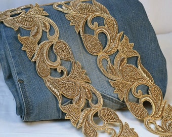 Buy Zardozi Beaded Trim by 3 Yard Indian Handcrafted Wedding Sari ...