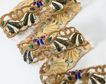 9 Yard Handmade Zardozi Trim | Indian Handcrafted Wedding Sari Border DIY Crafting Ribbon Saree ...