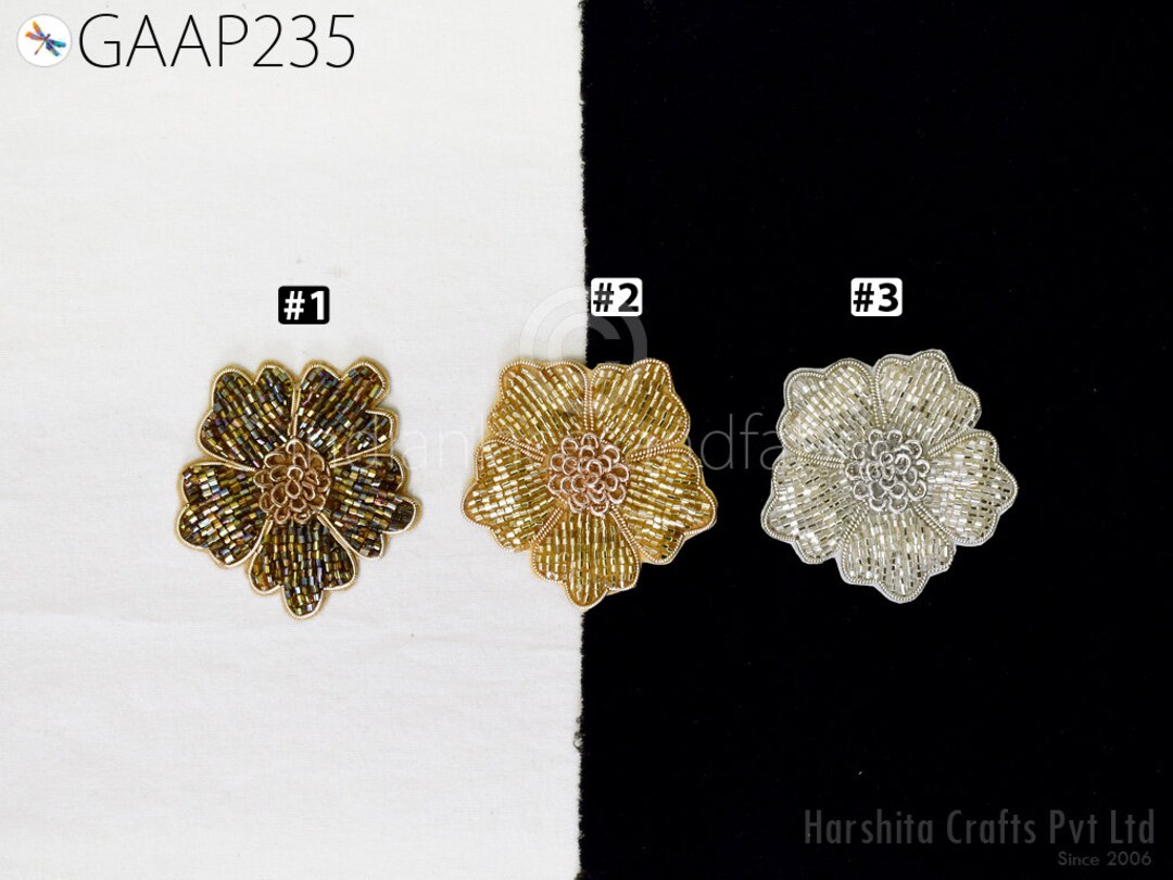 5 Pieces Indian Beaded Patches Embroidery Sew on Patch Decorative ...