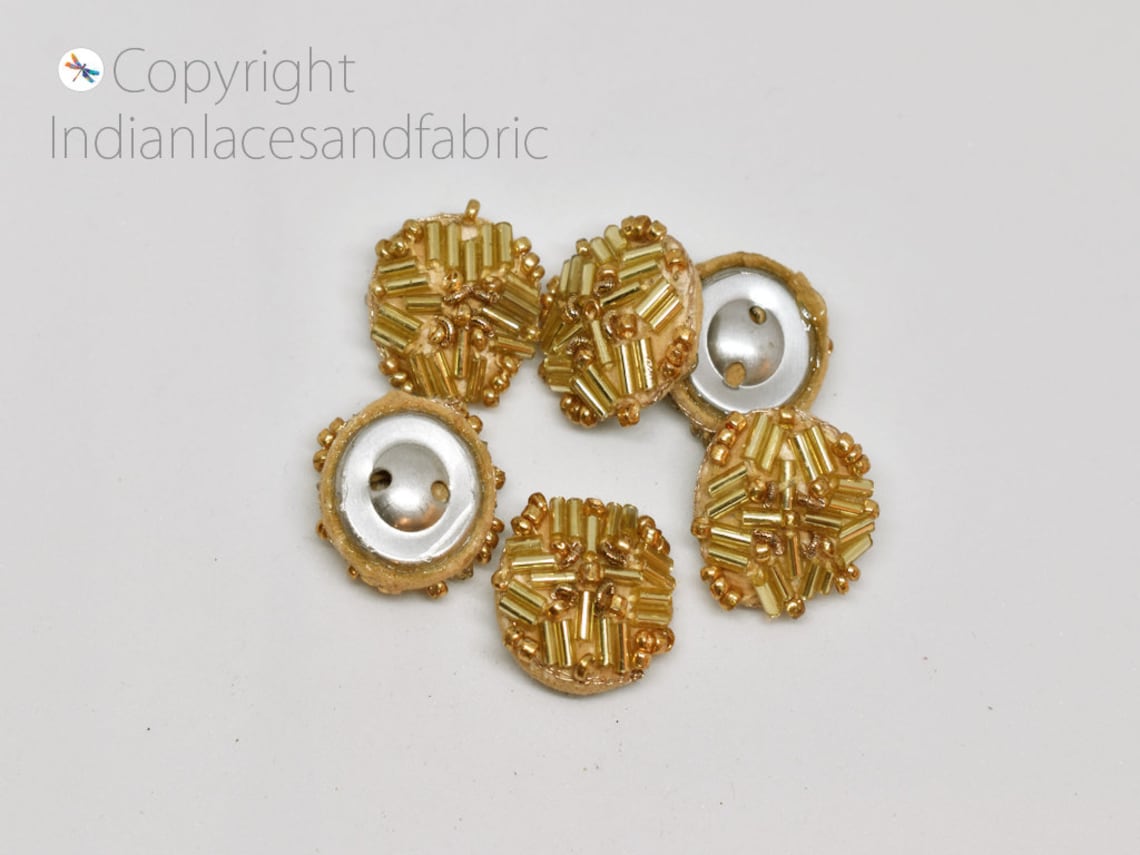 12 Pieces Button Decorative Embroidery Beaded Button Fabric - Etsy