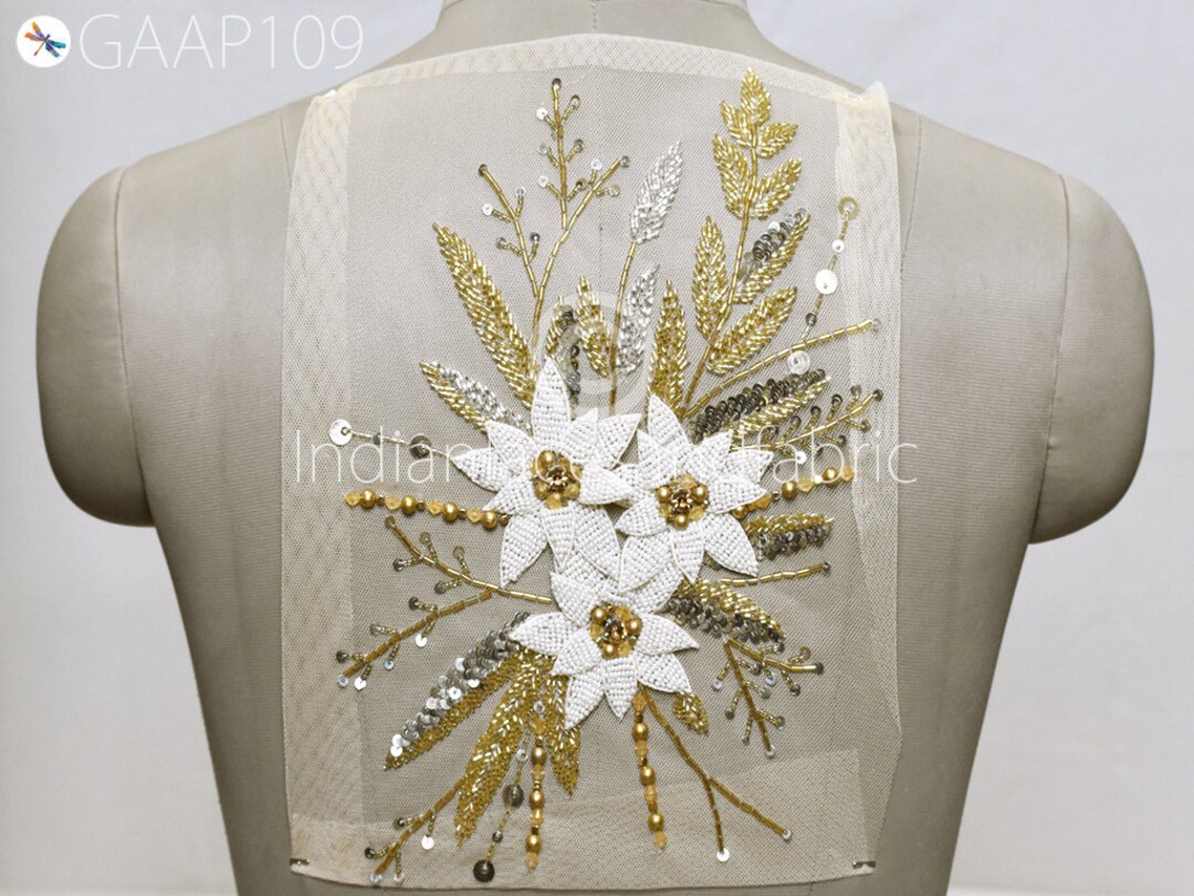Embroidered Floral Applique Patch (11.3x8.2 Inches): Indian Sewing ...