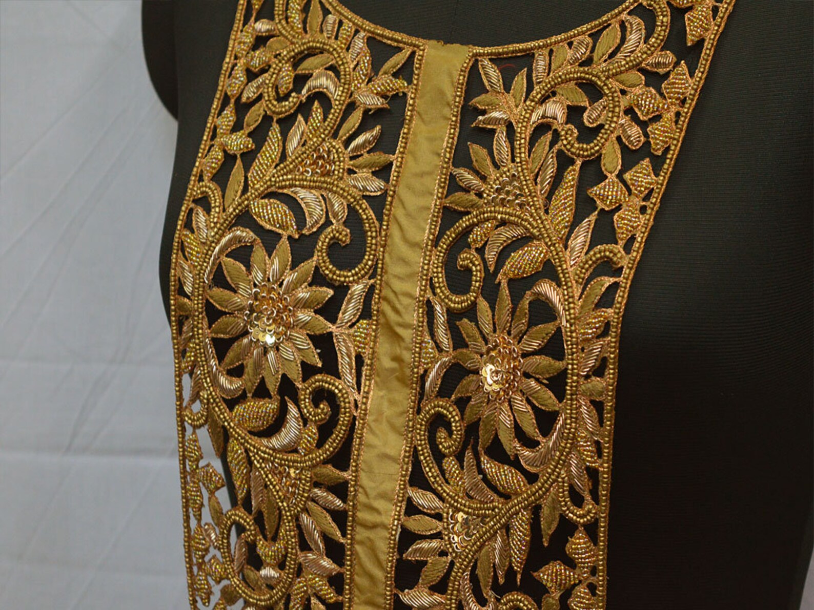Decorated Zardosi Gold Neck Patches Crafting Hand Crafted | Etsy