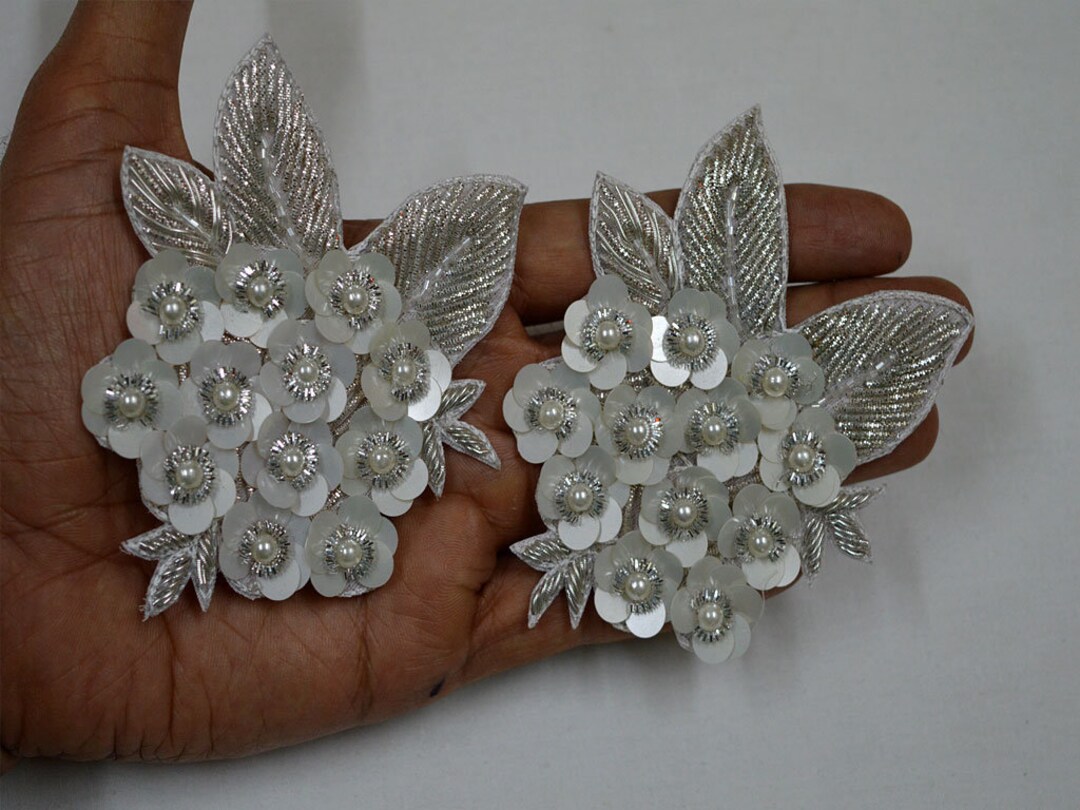 1 Pair Handmade Indian Patches Decorative Silver Indian Patches ...