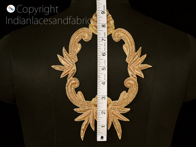 Indian Gold Neckline Patches Handcrafted Sequin Zardosi - Etsy