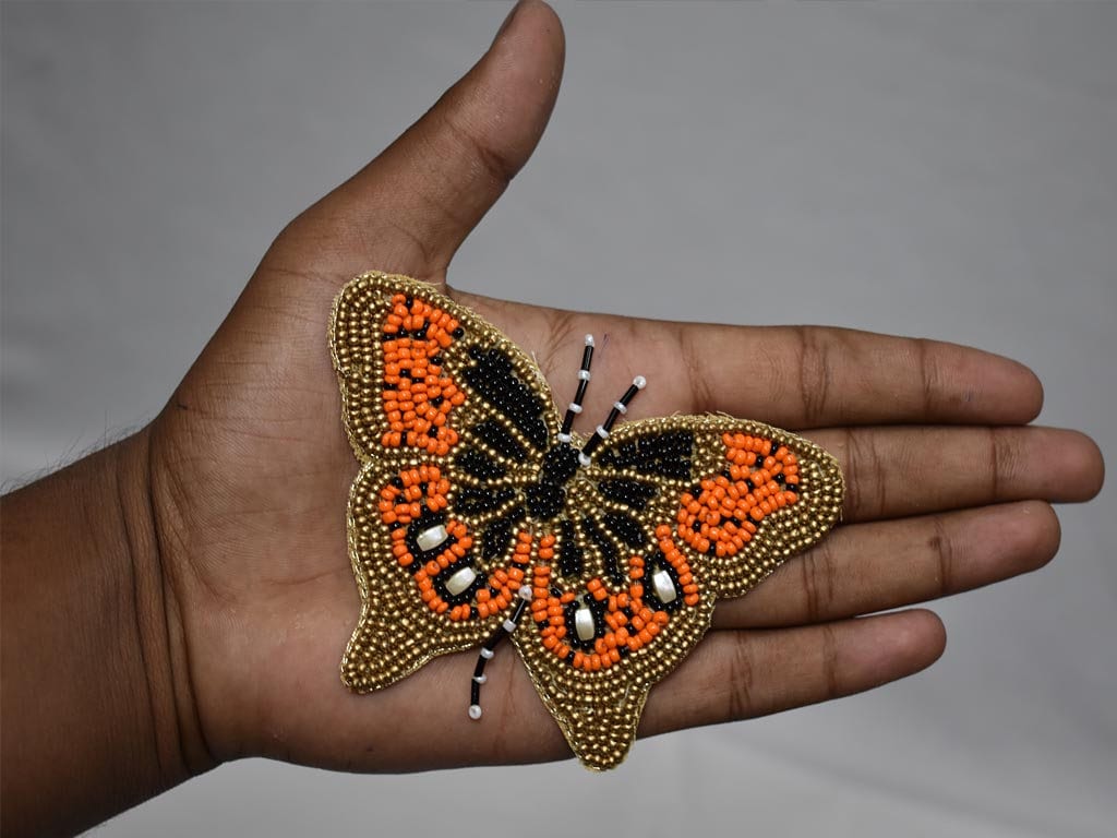 2 Pieces Butterfly Beaded Patches Applique Handmade - Etsy