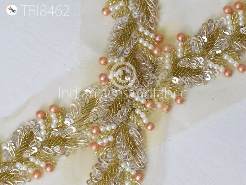 Beaded Sari Border: Handcrafted Indian Floral Trim, Zari Lace - Etsy