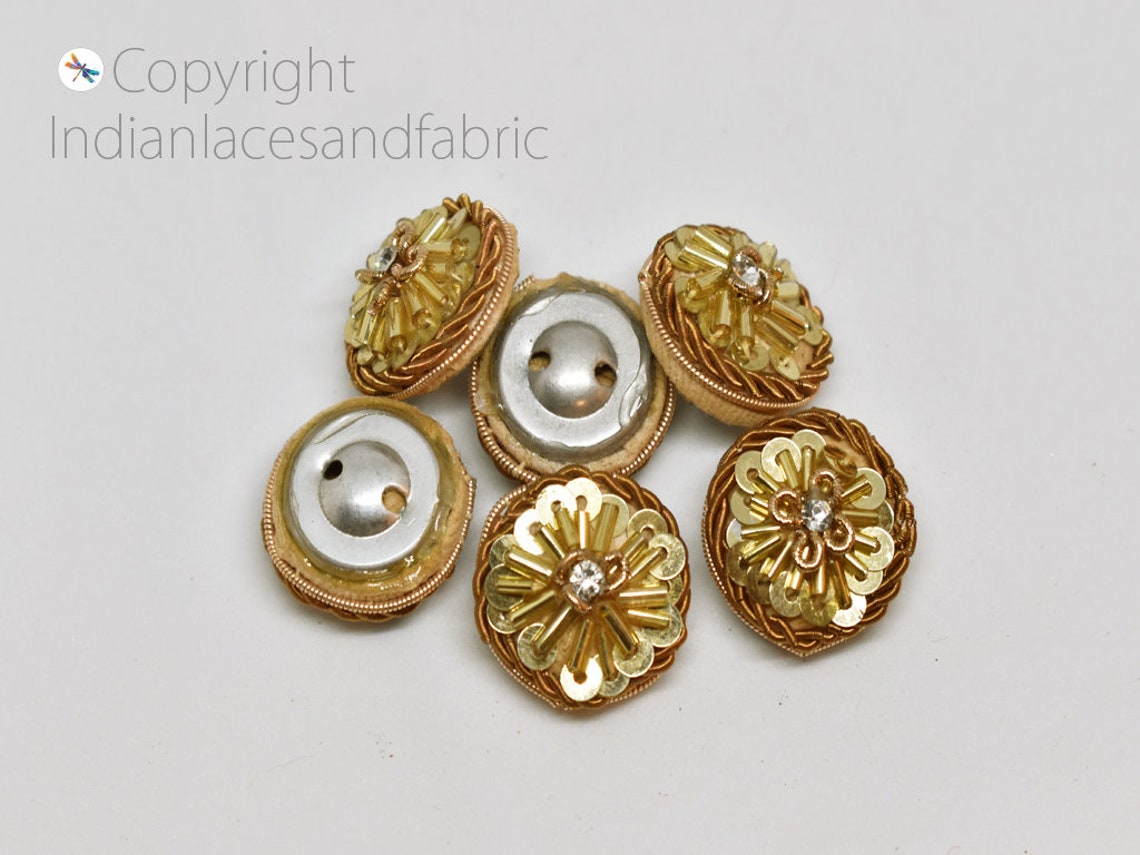 12 Pieces Button Decorative Embroidery Beaded Button Fabric - Etsy