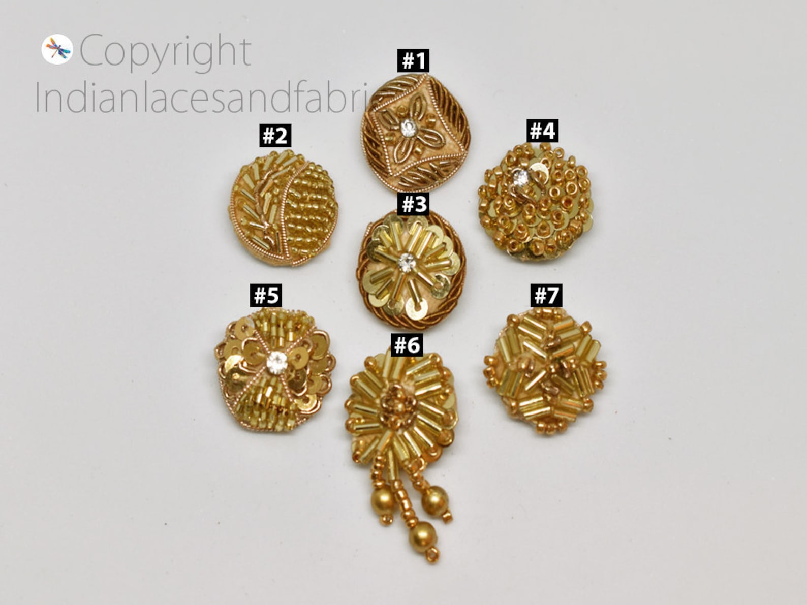 12 Pieces Button Decorative Embroidery Beaded Button Fabric - Etsy