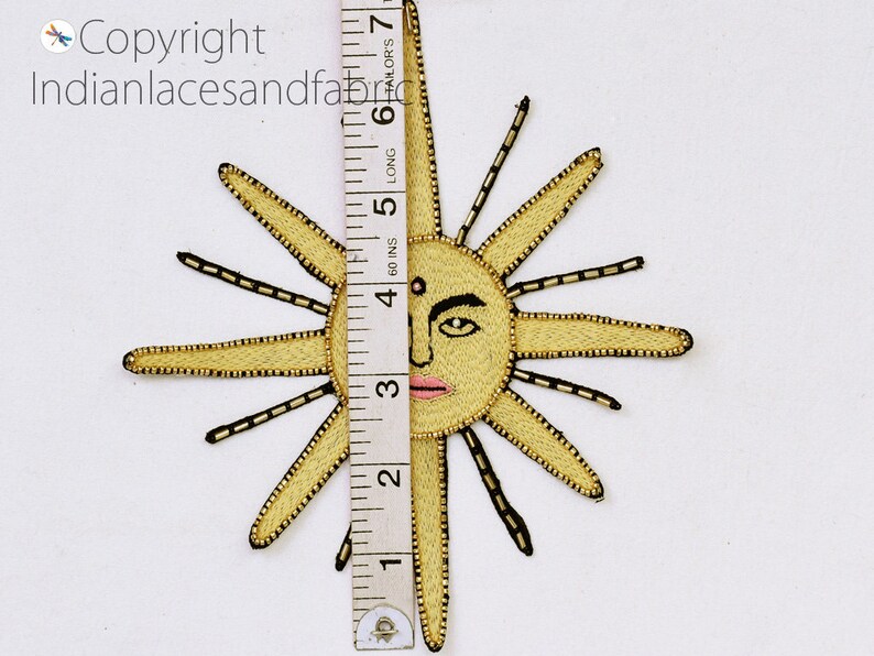 Handcrafted Beaded Embroidered Sun Sew on Denim Jackets Shirts - Etsy