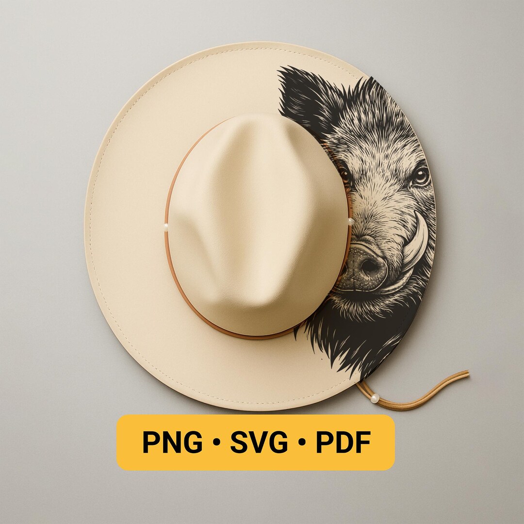 Boar Laser Engraving Design, Woodland Hat Burning Png for Lightburn ...