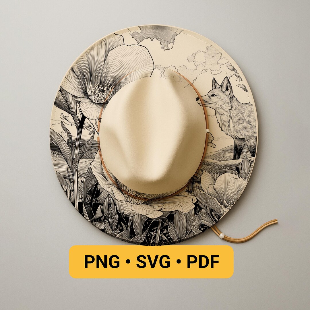 Hat Laser Engraving Design, READY TO PRINT, Fox Hat Burning Stencil ...