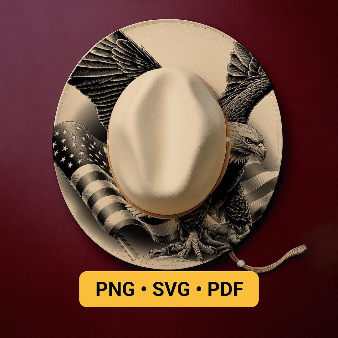 Texas Hat Burning Pyrography Design, Eagle Laser Engraving Template for ...