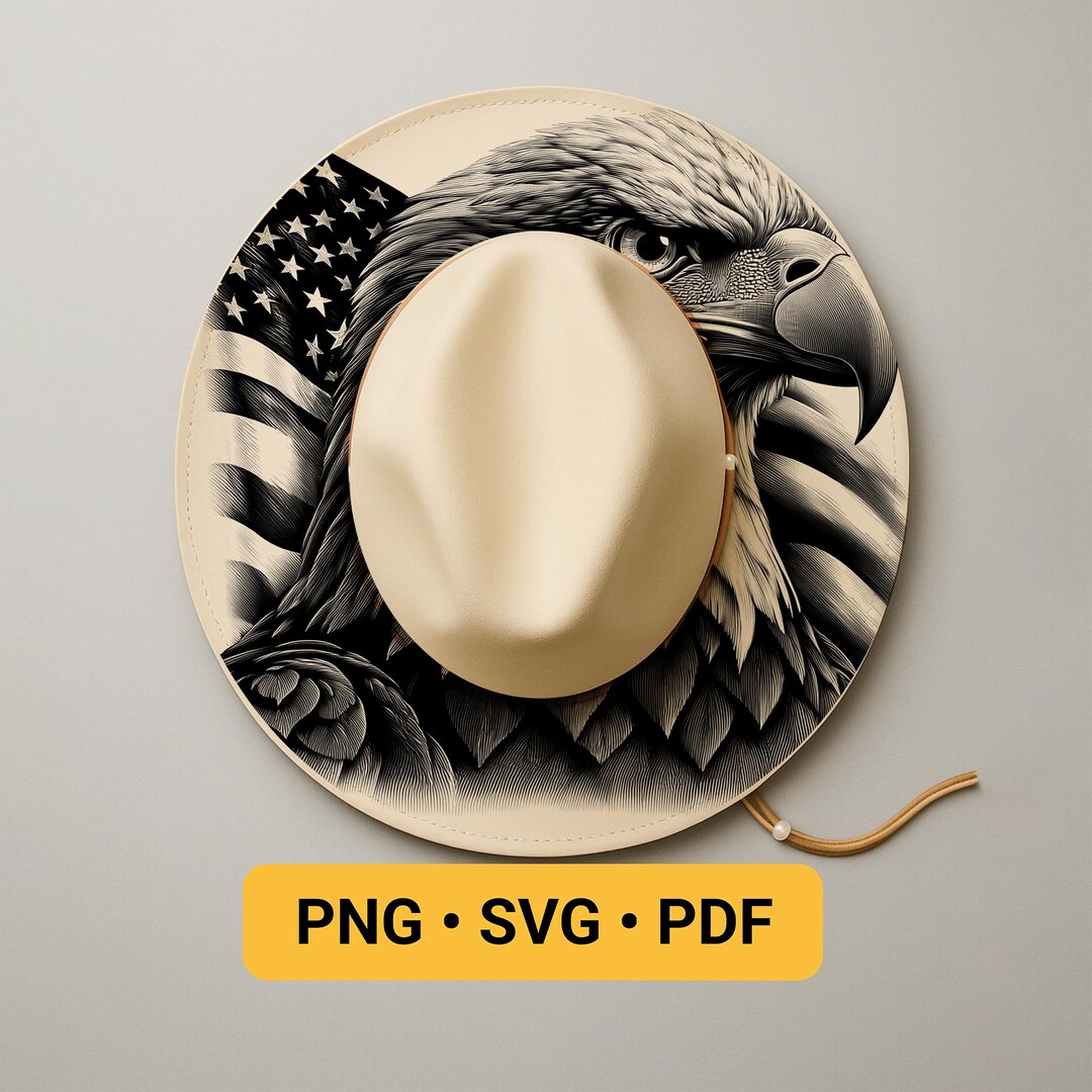 Texas Hat Burning Pyrography Design, Eagle Laser Engraving Template for ...