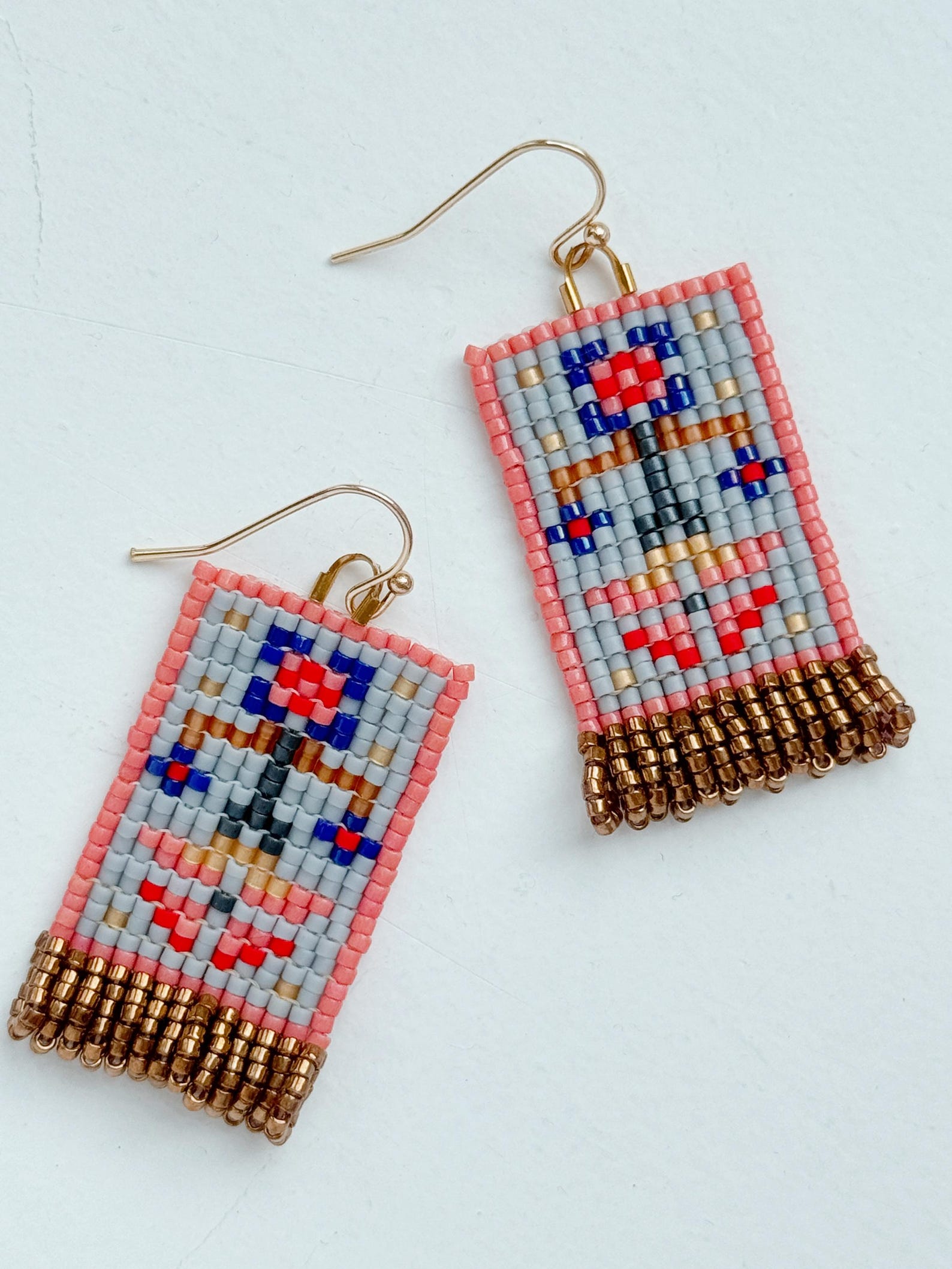 Unique Boho Dangle Drop Earrings, Handmade Abstract Beaded Earrings ...