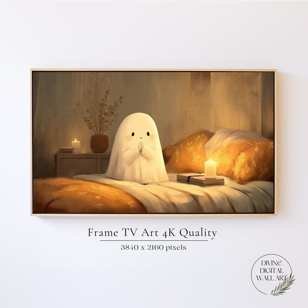Praying Ghost Frame Art Tv, Christian Halloween Frame TV Art, the Only ...
