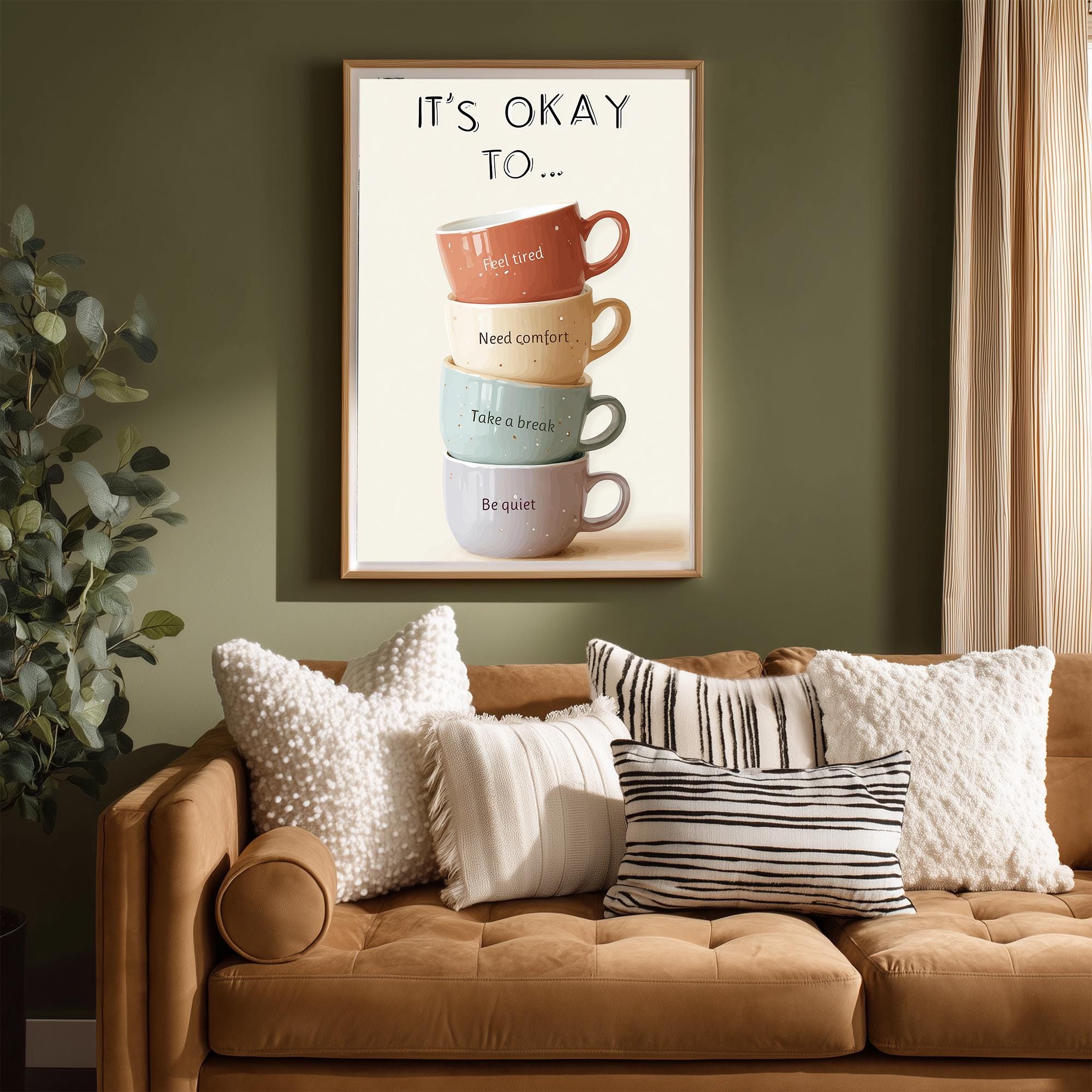 It's Okay to Wall Art, Affirmation Poster, Therapy Office Decor, Mental ...