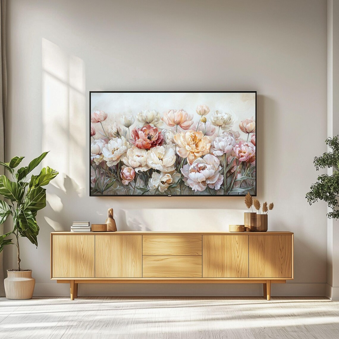 Spring Art Frame TV, Samsung Frame TV Art, Summer Wildflowers Abstract ...