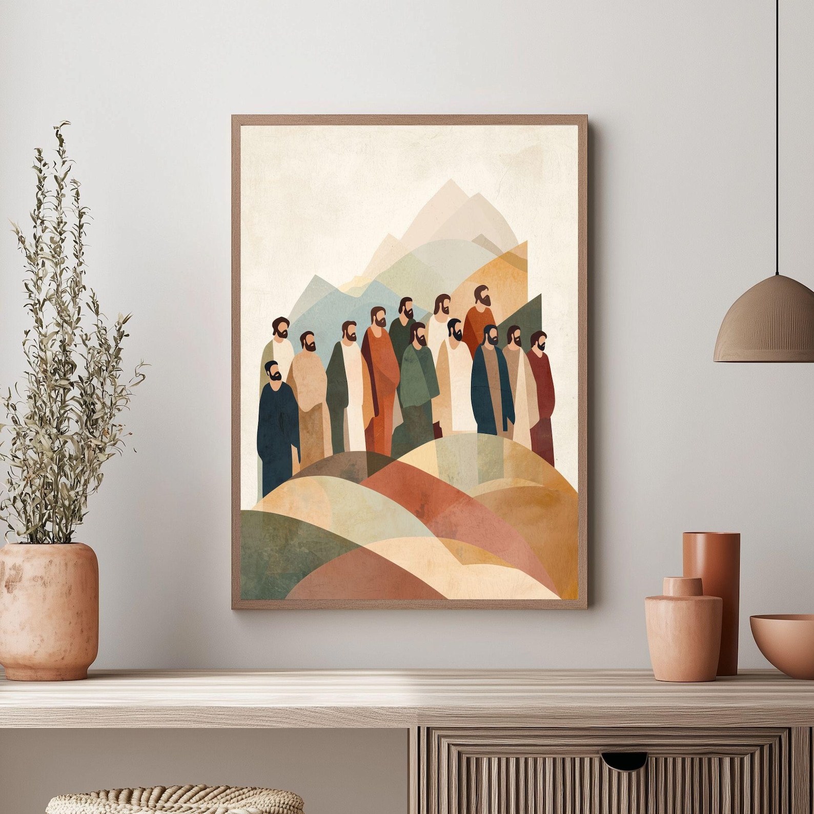 Jesus and 12 Disciples Wall Art, Christian Wall Art, Modern Christian ...