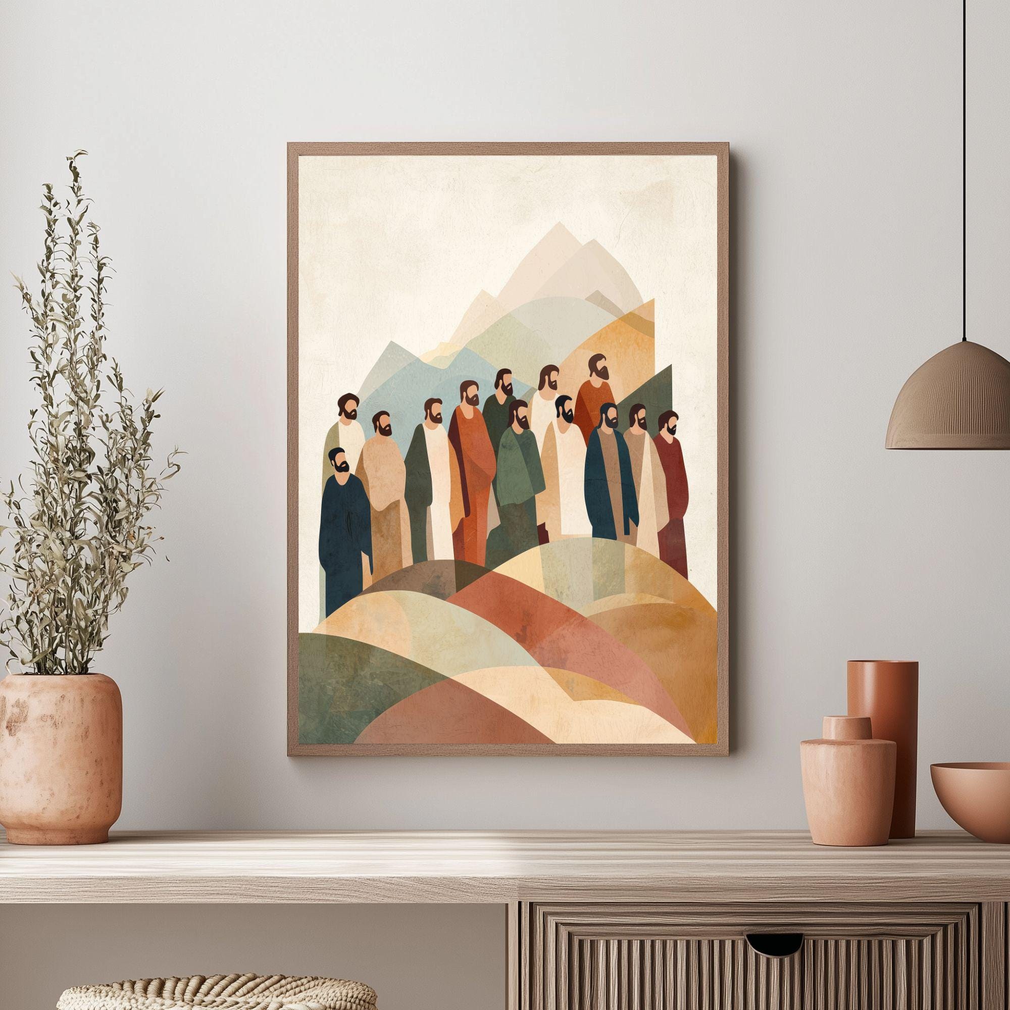 Jesus and 12 Disciples Wall Art, Christian Wall Art, Modern Christian ...