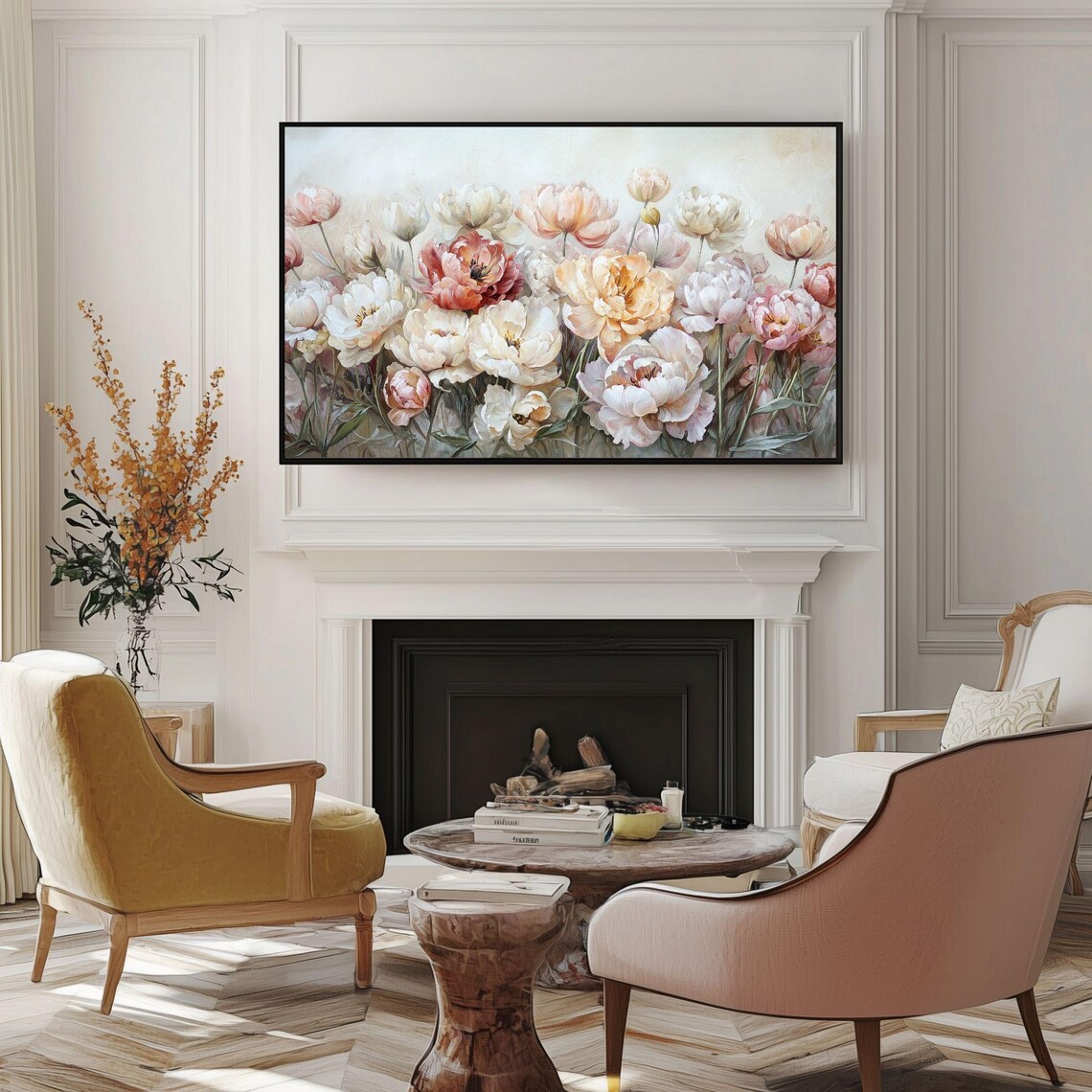Spring Art Frame TV, Samsung Frame TV Art, Summer Wildflowers Abstract ...