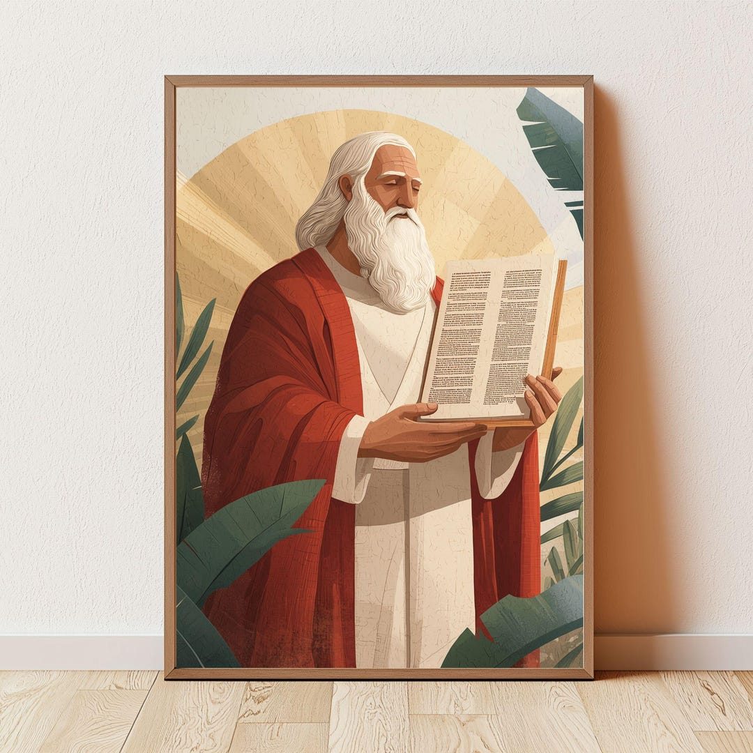 Moses Ten Commandments Wall Art, DIGITAL PRINT Bible Art, Christian ...