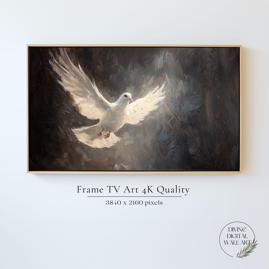 Christian Frame Art Tv, Holy Spirit Wall Art Tv Samsung, Dove Frame TV ...