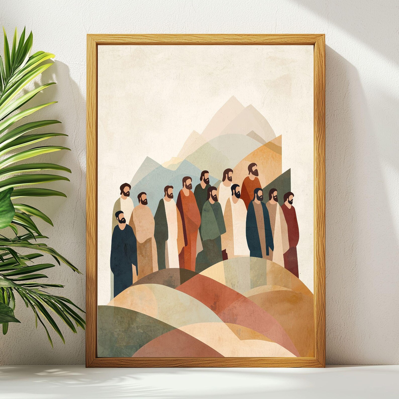 Jesus and 12 Disciples Wall Art, Christian Wall Art, Modern Christian ...