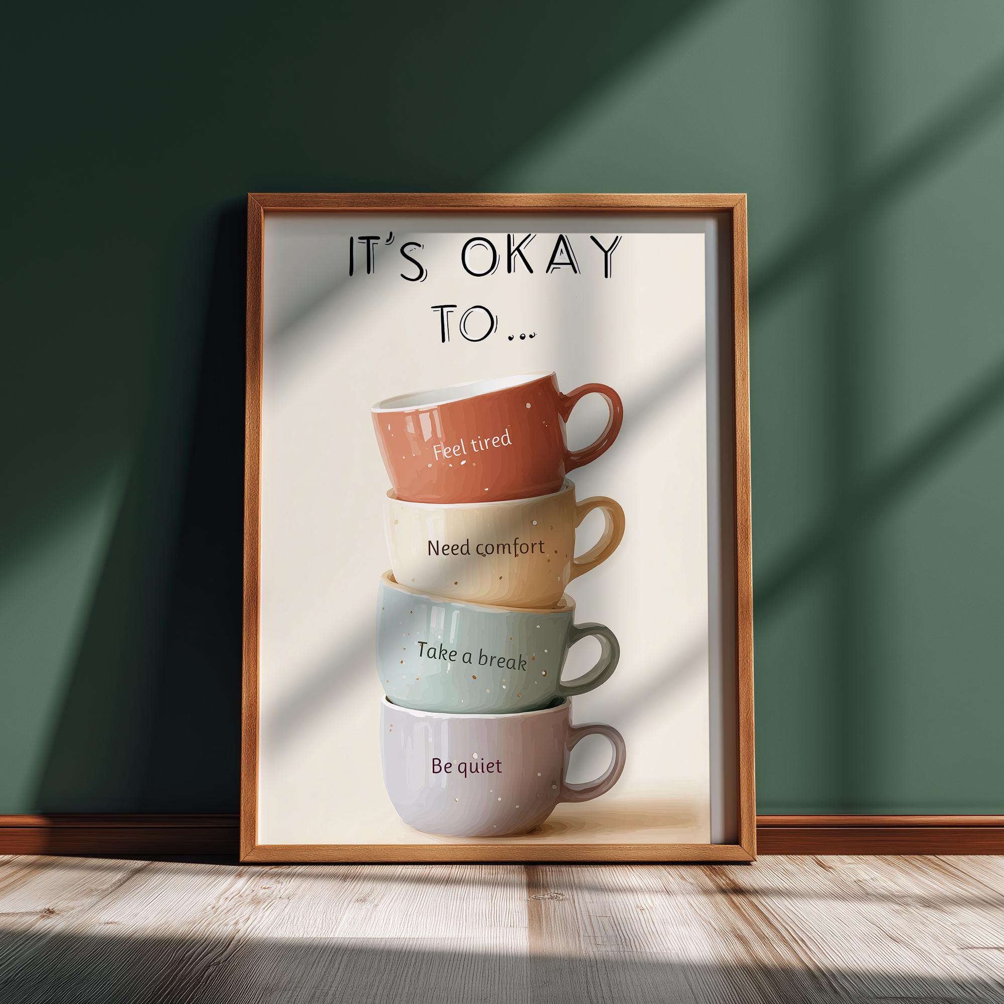 It's Okay to Wall Art, Affirmation Poster, Therapy Office Decor, Mental ...