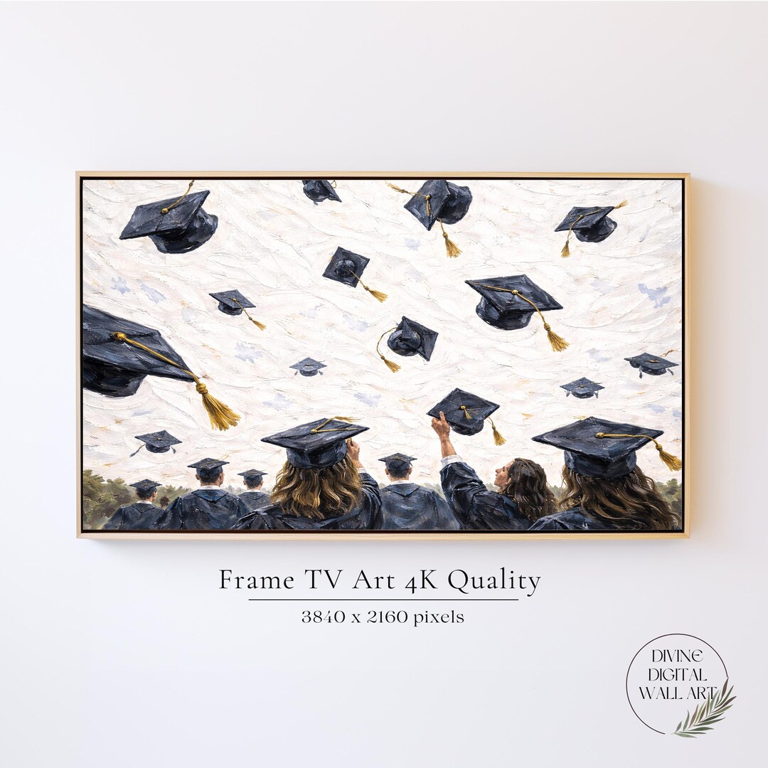 Graduation Frame TV Art, Graduation Cap Toss, Painting TV Art ...