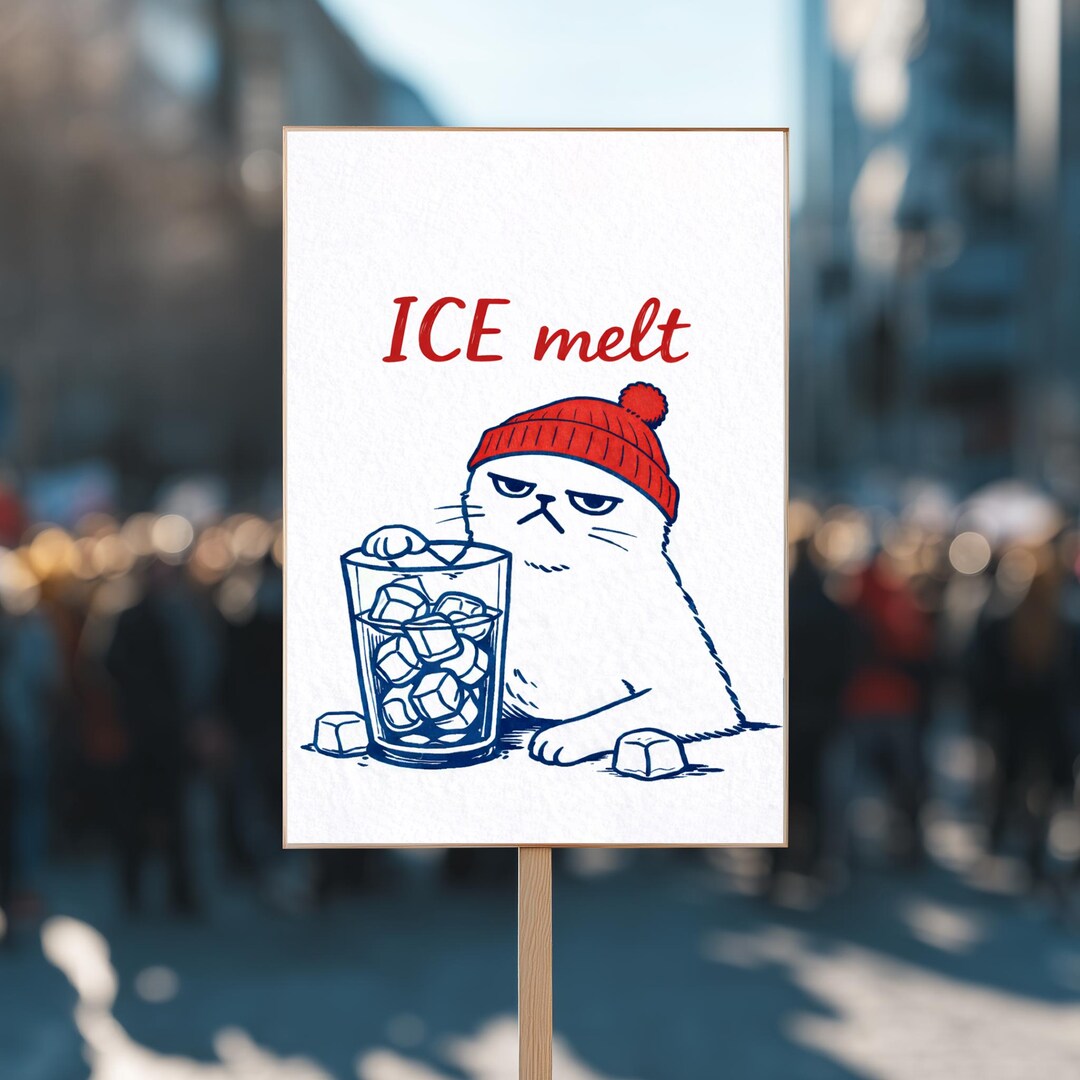 ICE Melt Protest Poster, Anti ICE Protest Sign, Demand Truth Rally Sign ...