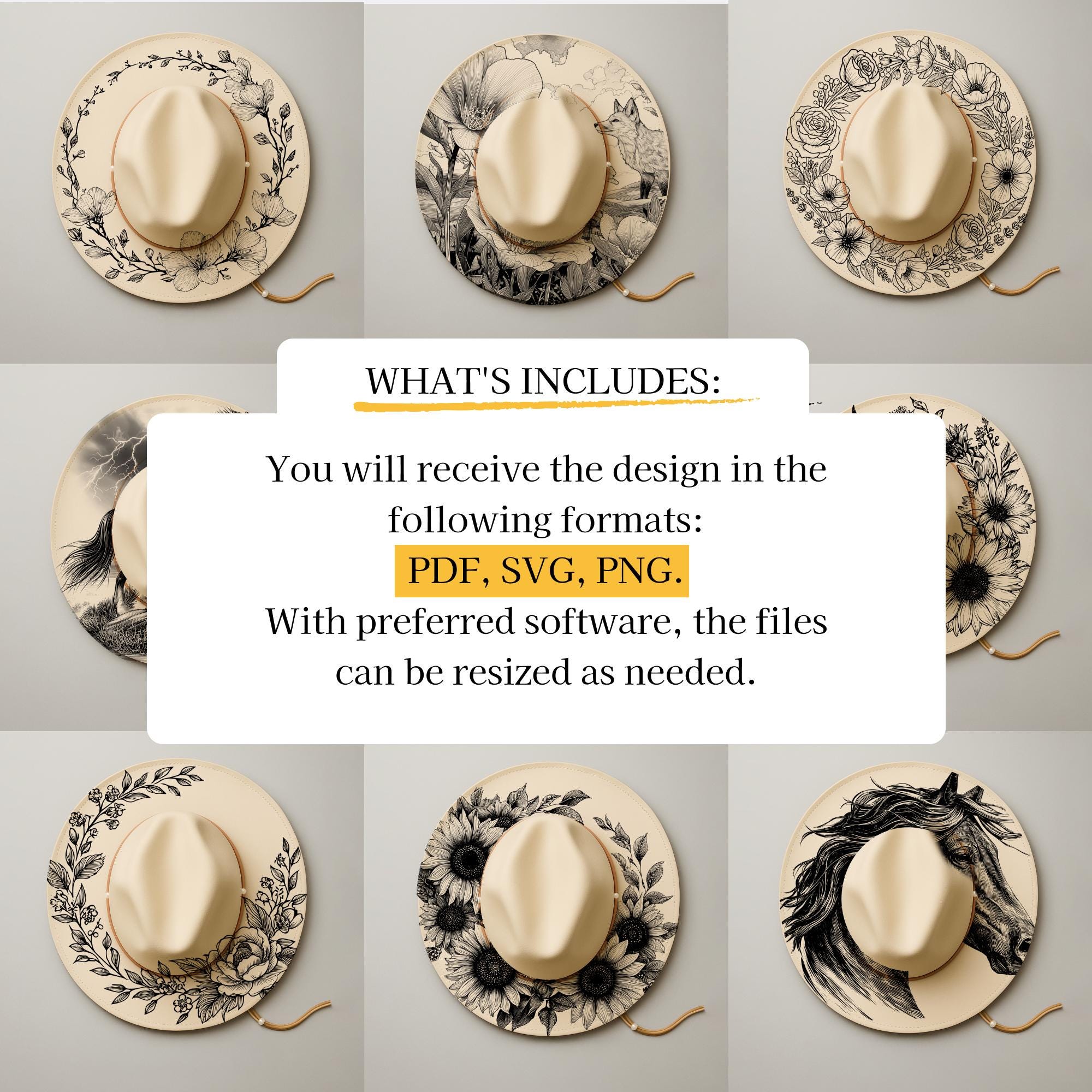 Whole Shop Bundle Hat Burning Design, Pyrography Stencil Hat, Laser ...